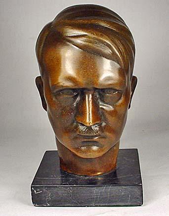 WW2 GERMAN NAZI BRONZE BUST OF ADOLF HITLER - Appr