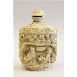 Carved ivory snuff box