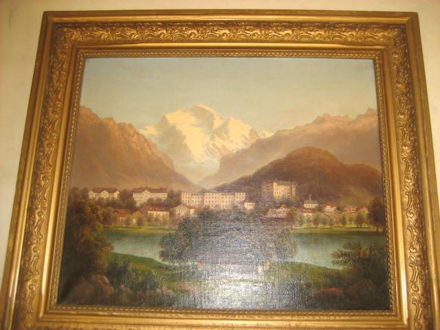 19th c. gilt framed oil painting signed R. Muller