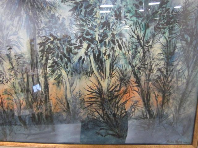 Framed watercolor "Forest" by Rubi Roth