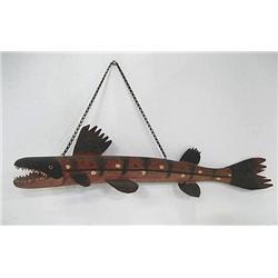 19th c. carved & painted "Pike Fish" decoy