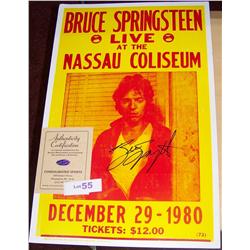 BRUCE SPRINGSTEEN SIGNED poster Live at the Nassau Coliseum Dec. 29,1980 W/ COA