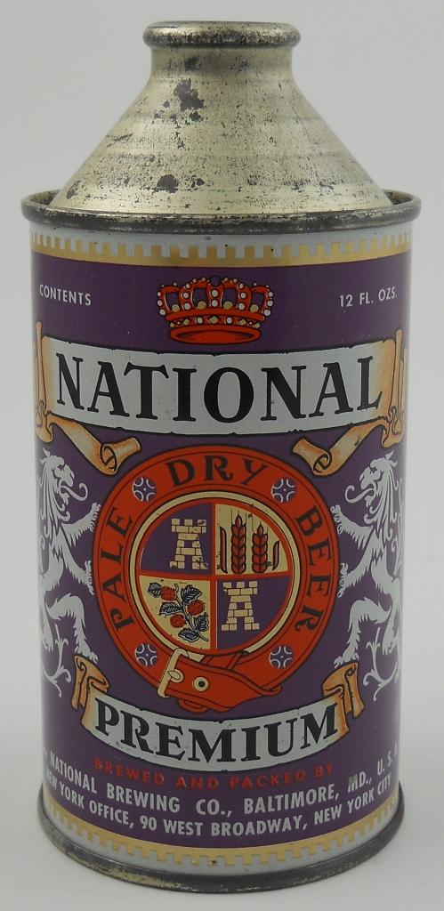 National Premium Pale Dry Beer Cone-Top Can