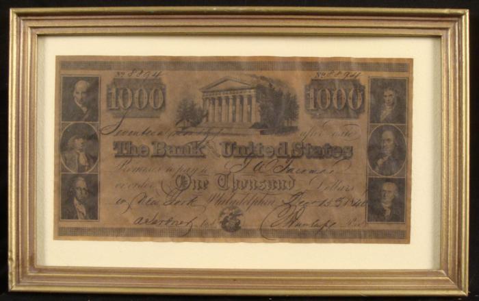 1840 $1000 Bank of the United States Note