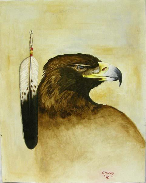 Original Painting by Native American Creek Artist Chebon Barnoskie