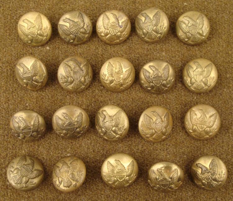 20 Civil War Buttons Scovill Mfg. Co. Waterbury -ORIG