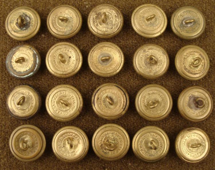 20 Civil War Buttons Scovill Mfg. Co. Waterbury -ORIG