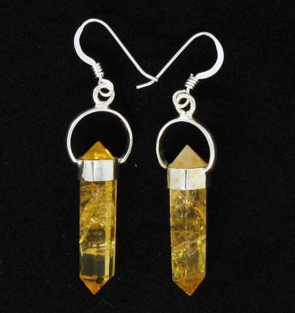 30ct Natural Citrine Crystal Sterling Earrings (JEW-1716)