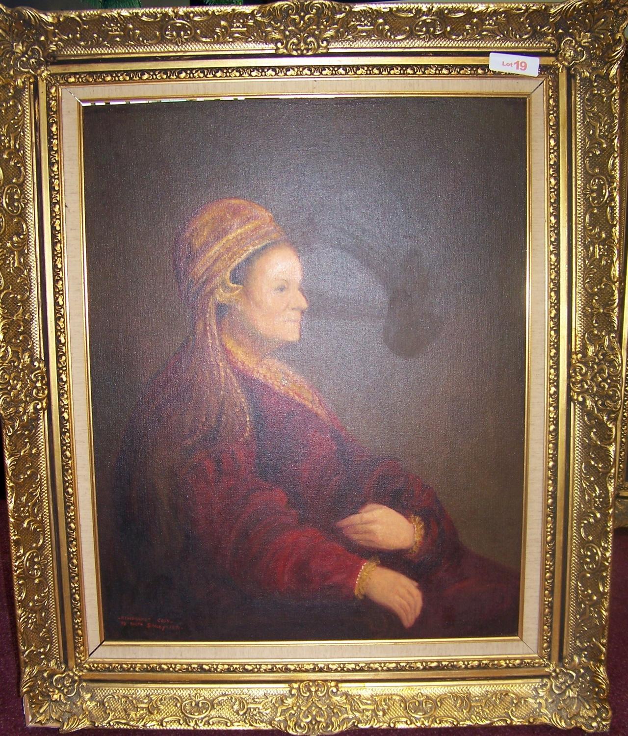 Rembrandt Painting done by Ralph Smiley. 1971.