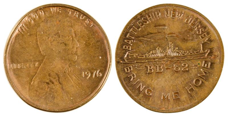 1976 - BATTLESHIP NEW JERSEY BB-62 Naval Token