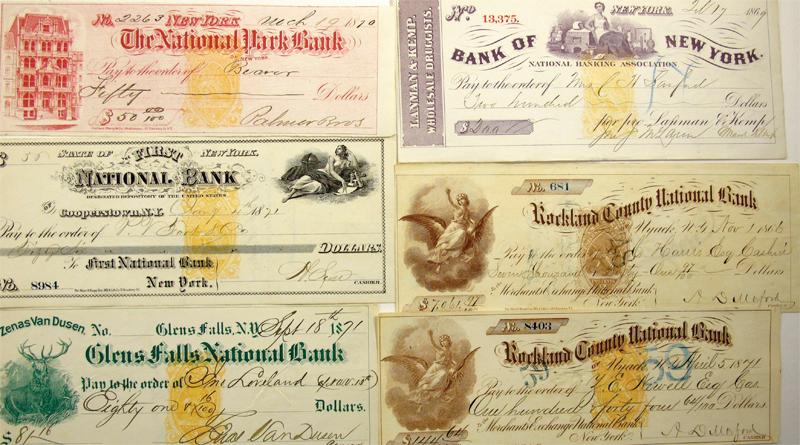 New York,NY - New York County - 1860-1880 - New York City Bank Checks