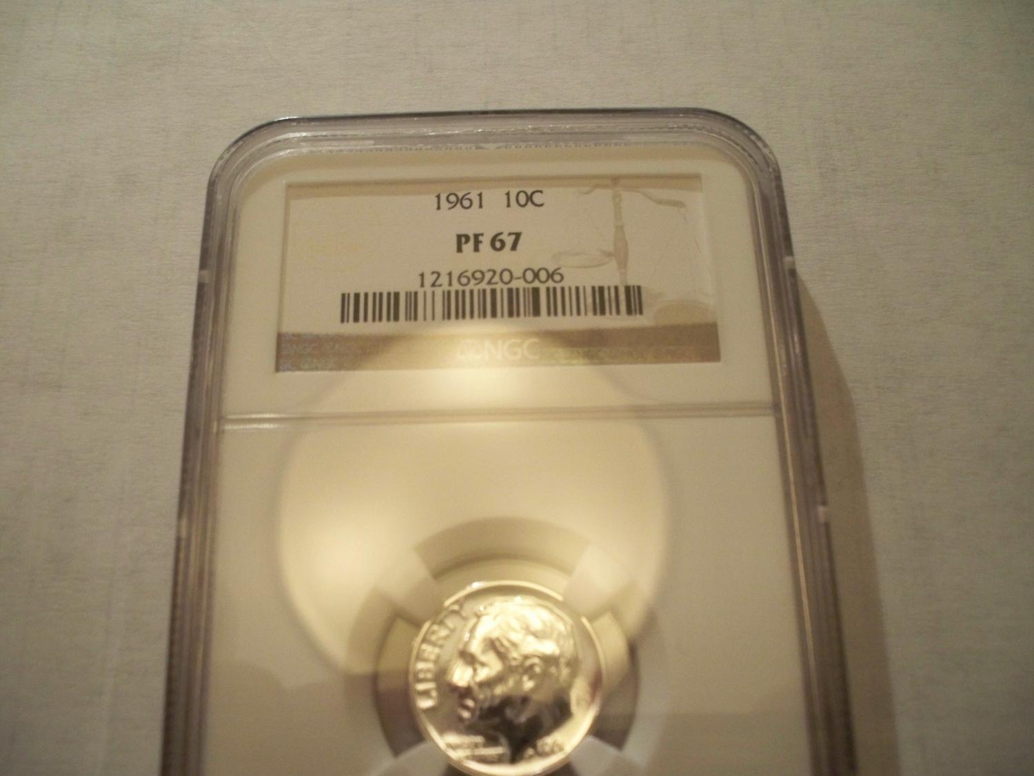 1961 Graded Silver Roosevelt Proof Dime PF 67