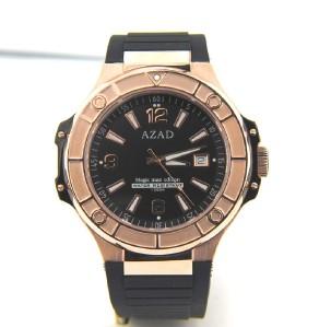 Azad Stainless Steel Rubber Strap Watch