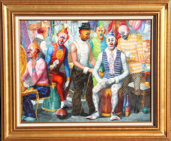 George Russin, Waiting to Perform, Oil Painting