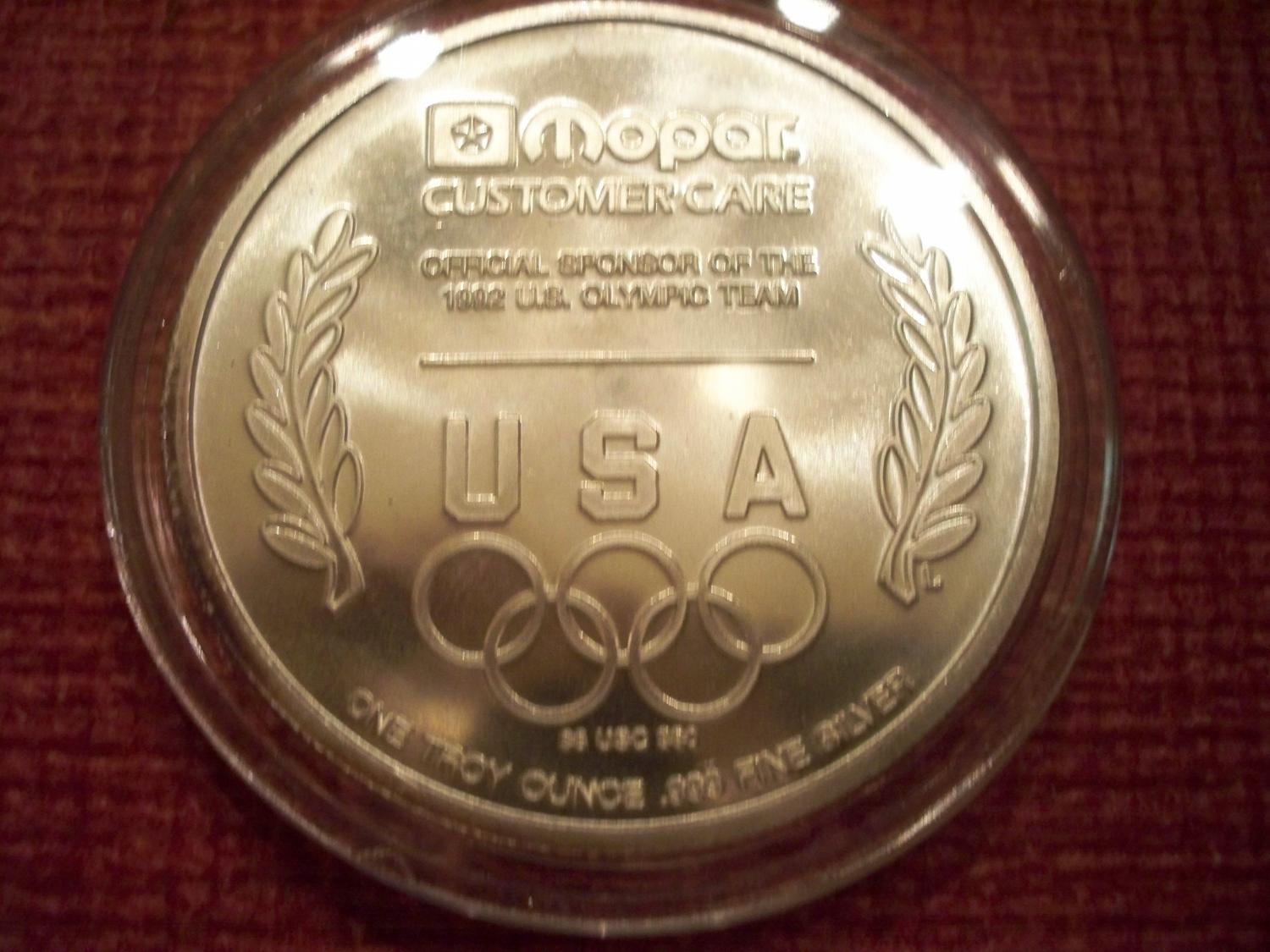 1992 Barcelona Olympic 1 Troy Oz .999 Silver Coin