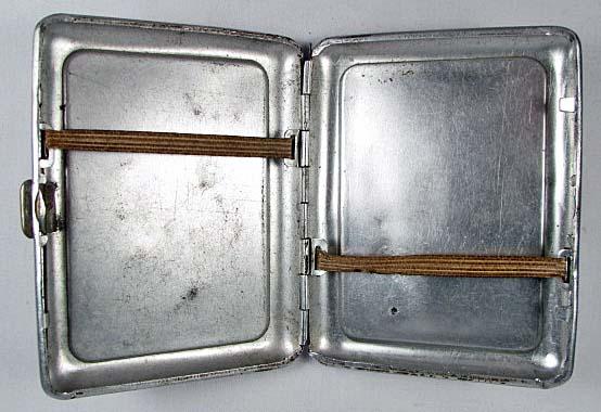 WW2 GERMAN NAZI TOTTEN KOPF CIGARETTE CASE W/ ENGR