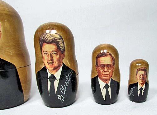 SET OF 5 US PRESIDENTS - RUSSIAN NESTING DOLLS - O