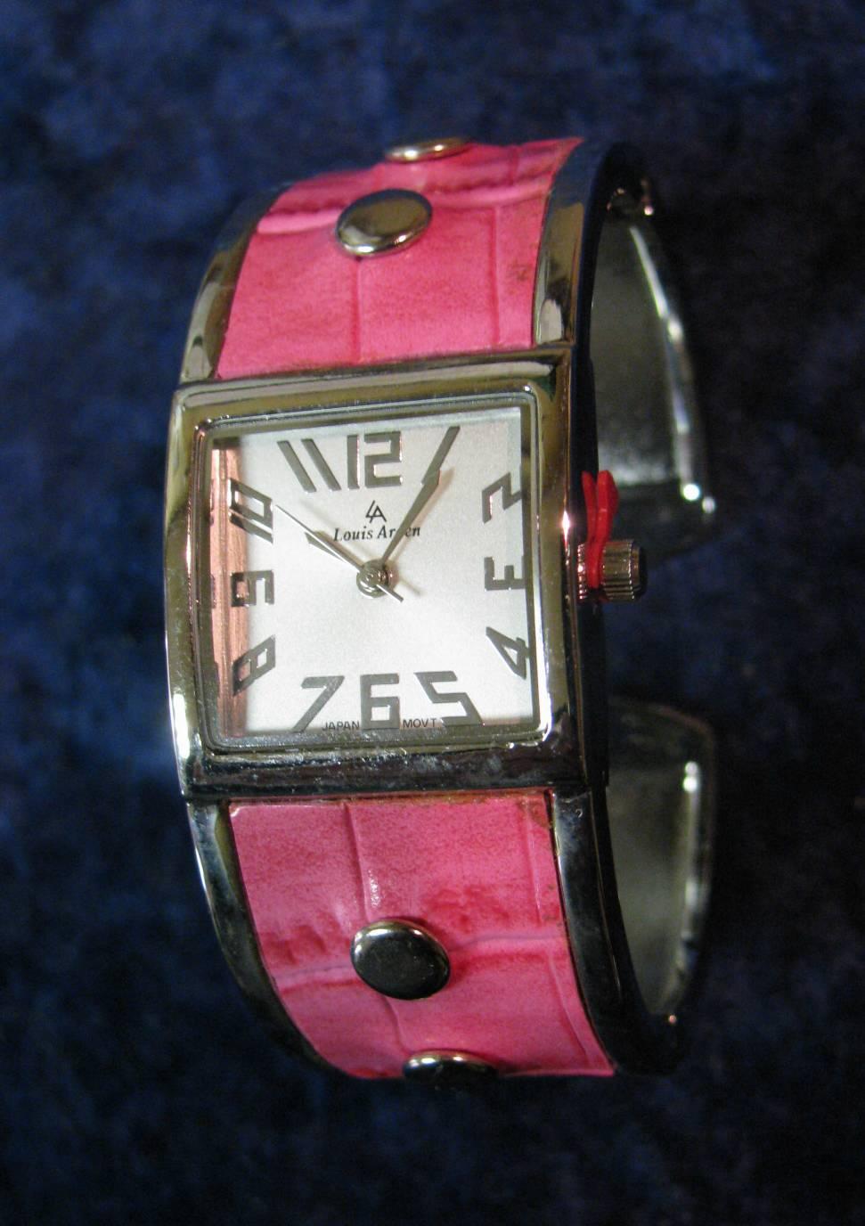1246. New Louis Arden Pink and Silver Trimmed Ladies Watch.