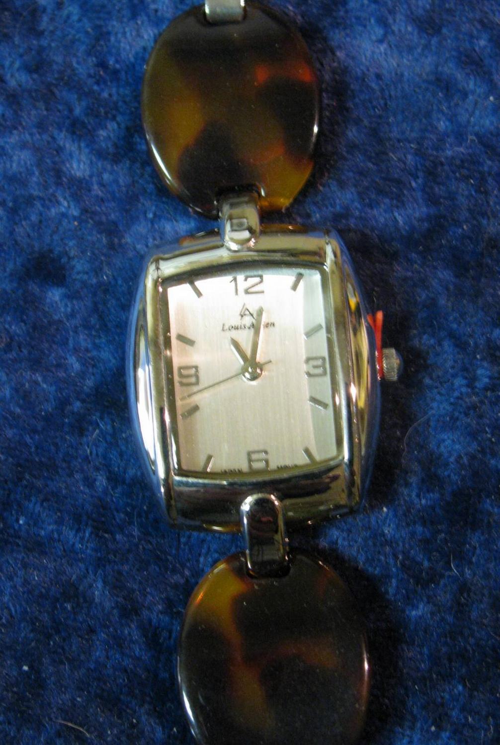 1247. New Louis Arden Smoked Crystal and Silver Toned Ladies Watch.