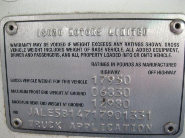 2001 Isuzu NPR S/A Flatbed Paint Striping Truck