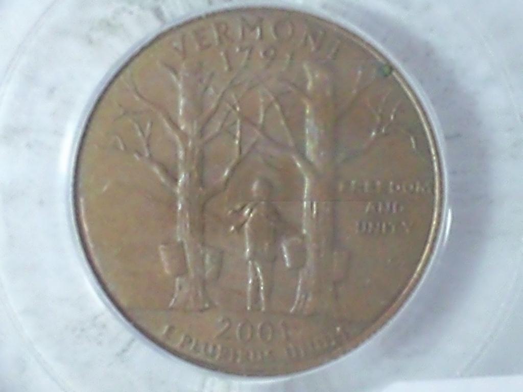 ERROR 2001 D VERMONT QUARTER PCGS MS64