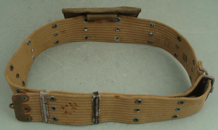WWII U.S. GI WEB COMBAT BELT W/POUCH-BELT MARKED 1943-P