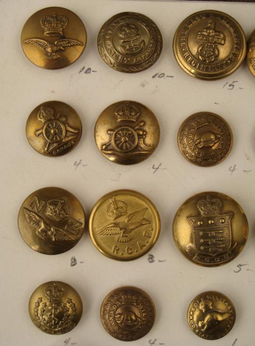 36 Canadian Military Buttons Vintage Collection Canada