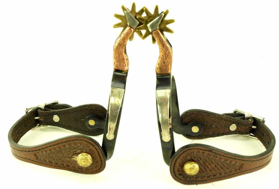 Pr contemporary double mounted lady leg spurs