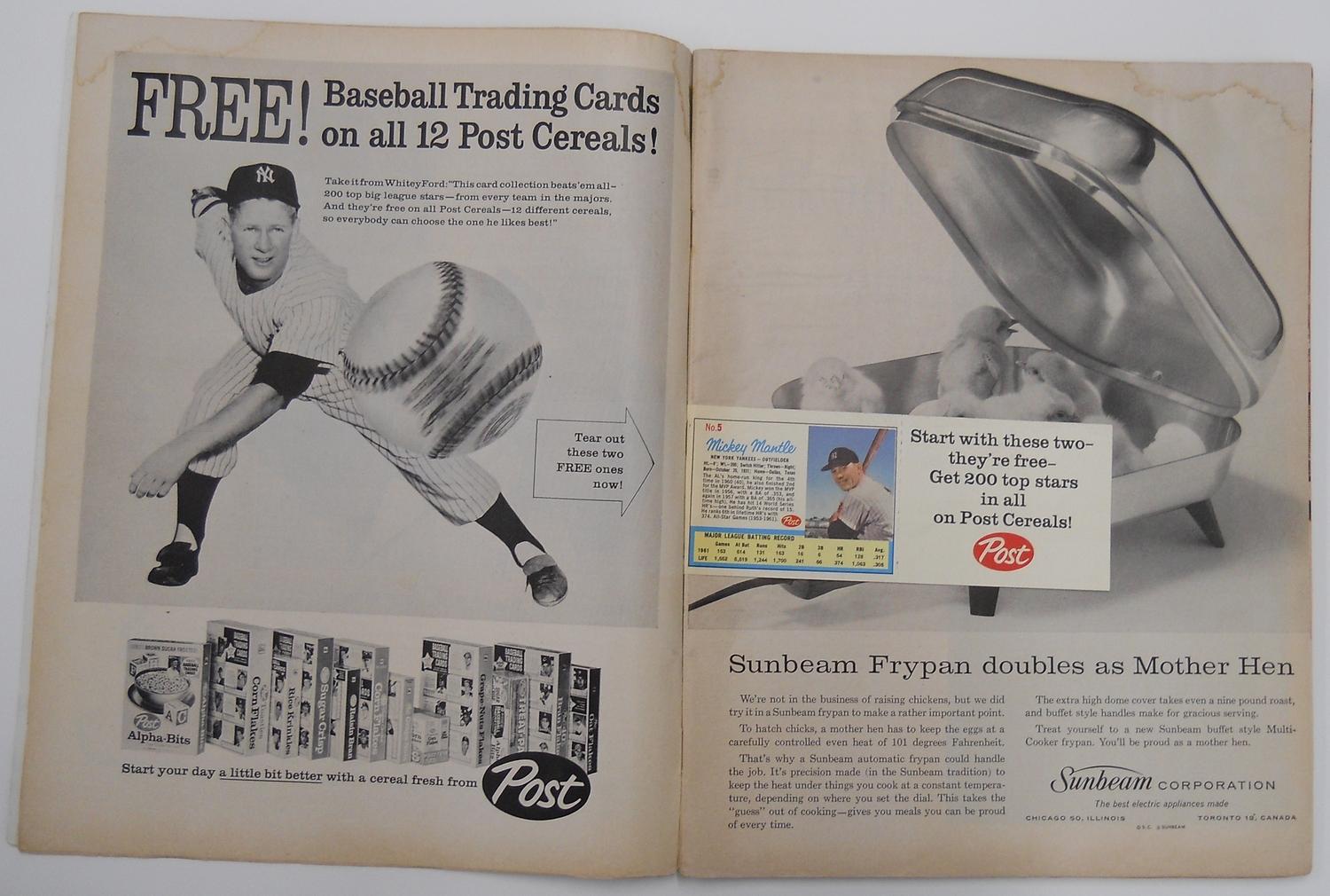 Life Magazine April 13 1962 - Mickey Mantle & Roger Maris Baseball Cards