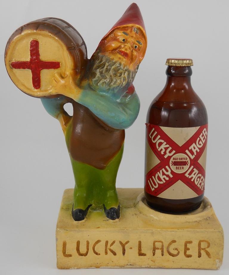 Lucky Lager Chalk Back-Bar Statue