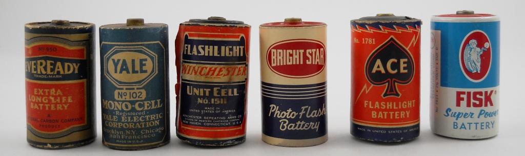 Six Vintage "D" Cell Batteries