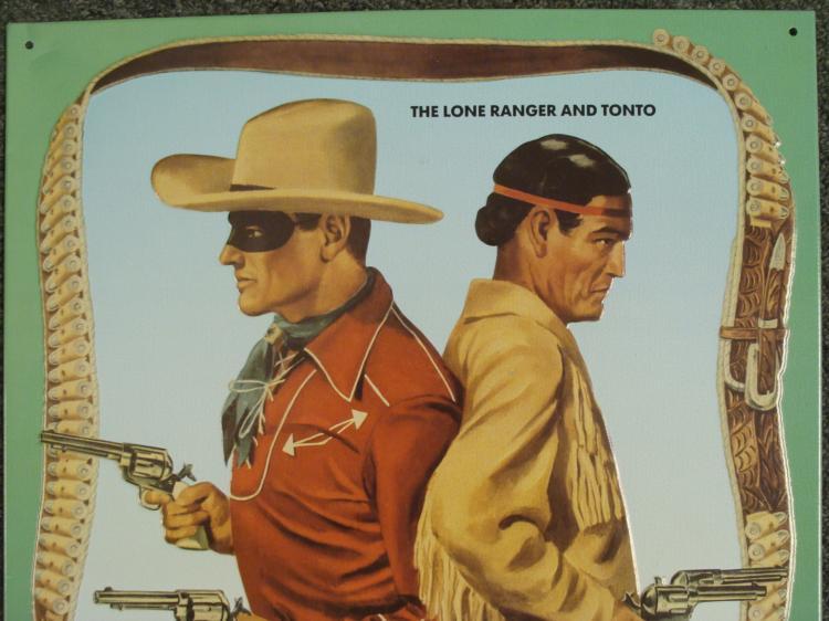 Lone Ranger & Tonto Merita Bread Tin Advertising Sign