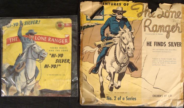 7 Vintage Lone Ranger Records Decca 1950s-1970s