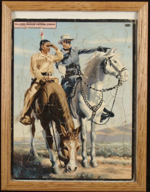 Vintage Lone Ranger & Tonto Whitman Puzzle Framed
