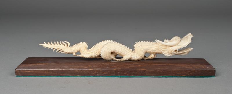 A Fine Chinese Carved Ivory Dragon