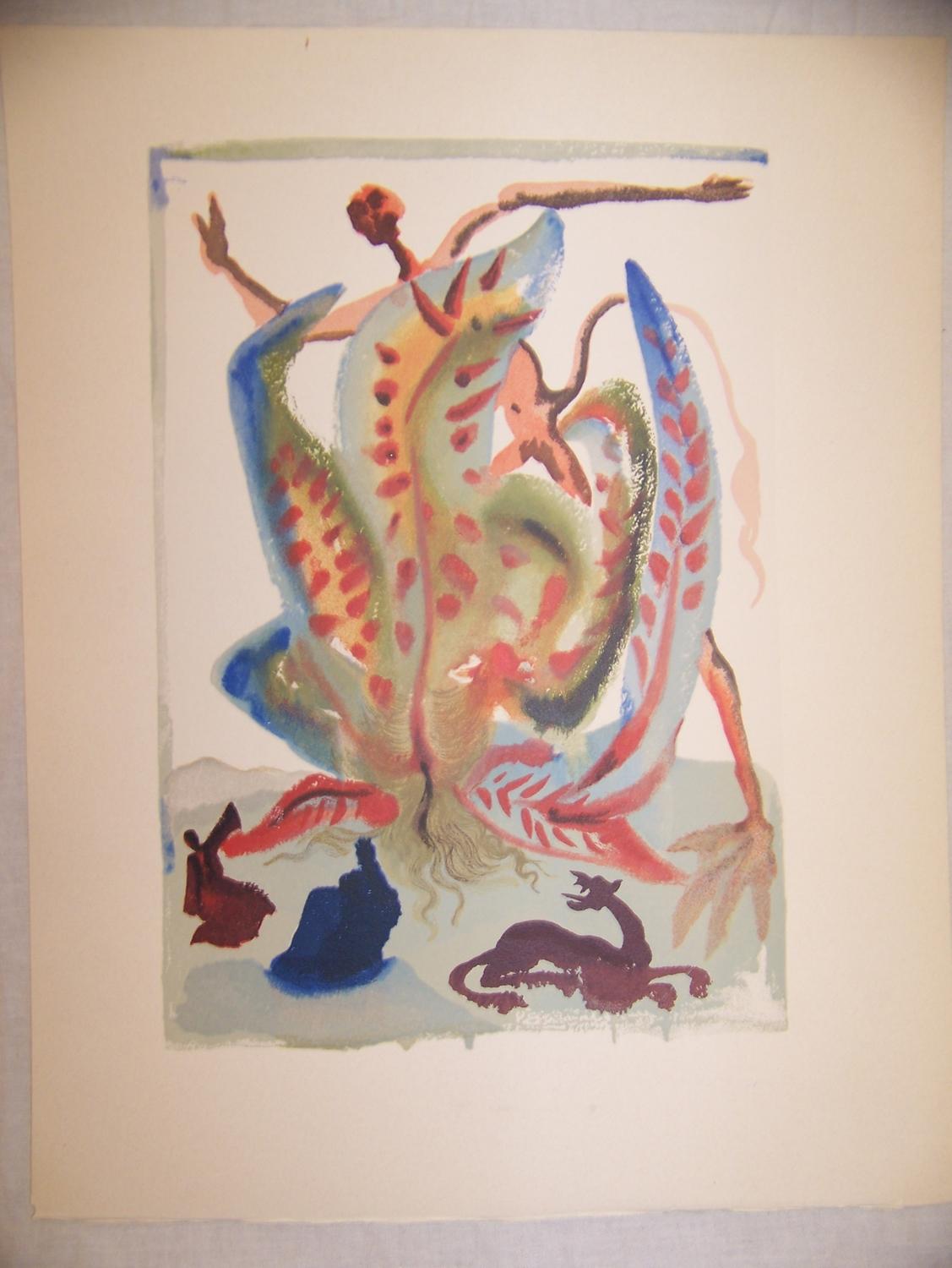 Salvador Dali woodblock from Divine Comedy Purgatory # 23 Gluttony from ...