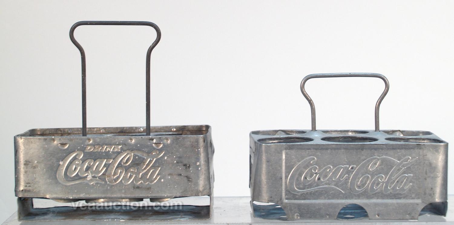 Lot of 2 Aluminum 6 Pack Coca Cola Carriers