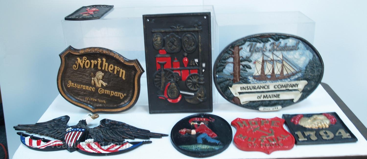 Large Lot Of Insurance Companies Wall Plaque's