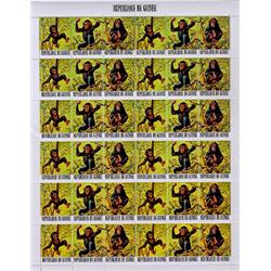 Stamps, Republique de Guinee - Chimpanzees, Stamp Sheet
