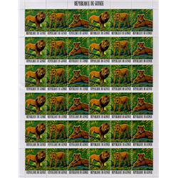 Stamps, Republique de Guinee - Lions, Stamp Sheet