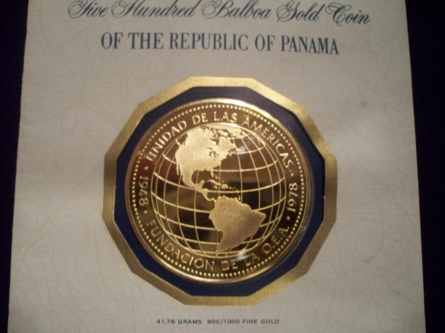 Republic of Panama 500 Balboa Gold Coin 41.76g 90% gold