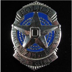 OBSOLETE DALLAS TEXAS POLICE OFFICER LAW BADGE - P