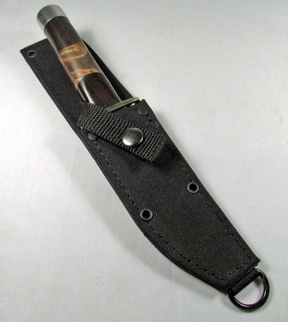 MARBLES TOP HAT HUNTING KNIFE W/ 2 TONE BURL WOOD