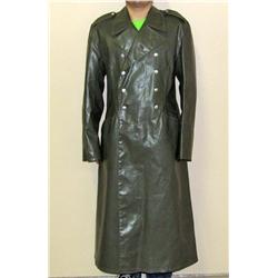 WW2 GERMAN NAZI LEATHER OVERCOAT - Inside stamped