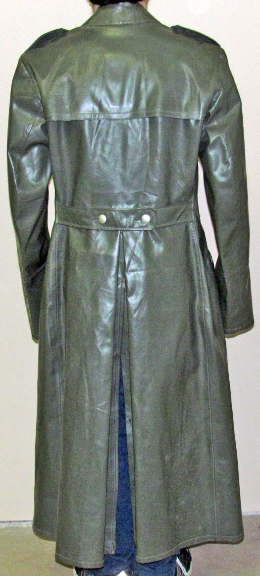 WW2 GERMAN NAZI LEATHER OVERCOAT - Inside stamped