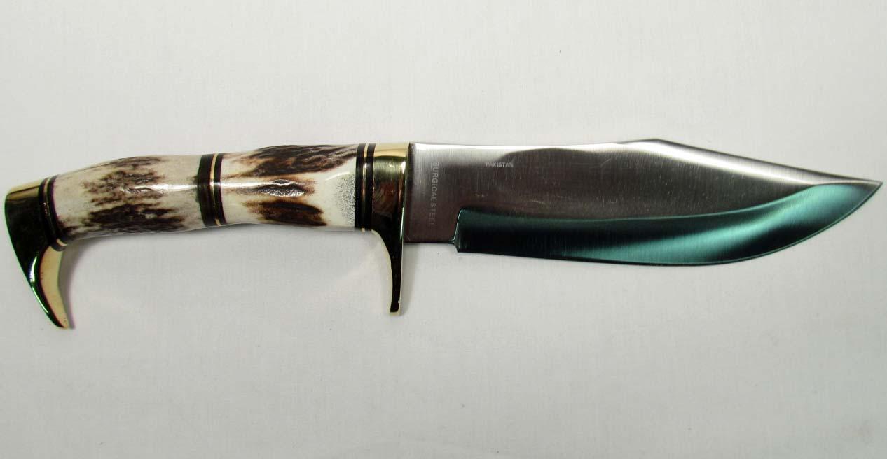 AMERICAN HUNTER HUNTING KNIFE W/ STAG HANDLE, SHEA