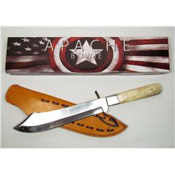 APACHE BOWIE KNIFE W/ COWBONE HANDLE AND SHEATH IN