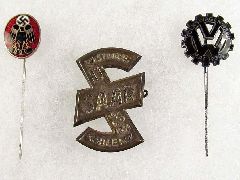LOT OF 2 WW2 GERMAN NAZI ENAMELED STICK PINS AAND