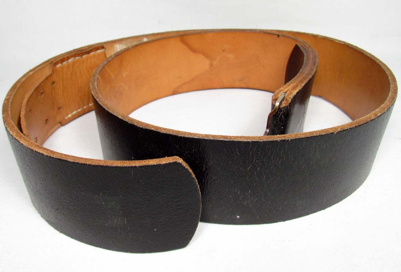 WW2 GERMAN NAZI ARMY EM BLACK LEATHER UNIFORM BELT