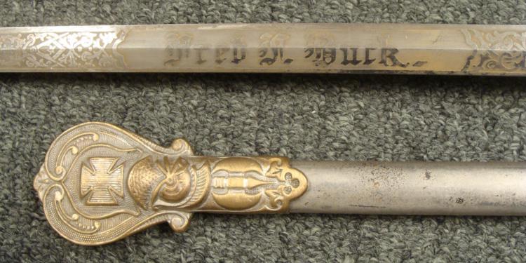 VINTAGE ORNATE KNIGHTS TEMPLAR SWORD-DOUBLE ENGRAVED